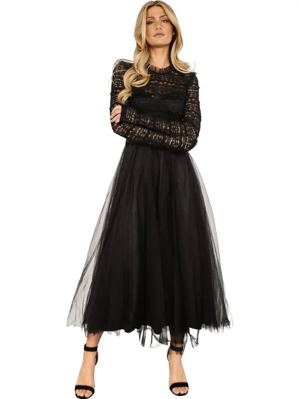 MABLE Lonnie Tulle Dress - Black
