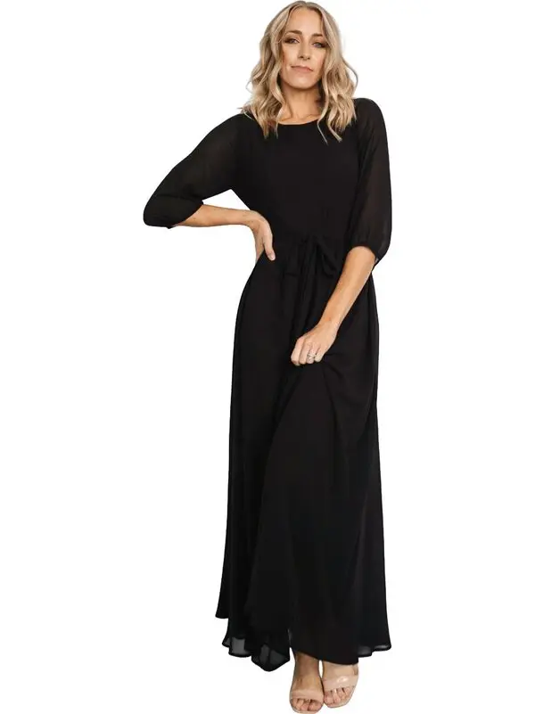 XH TEXTILES Rebecca Maxi Dress - Black