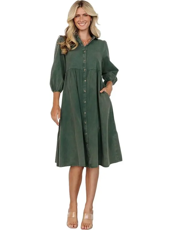 POLAGRAM Sari Babydoll Dress - Green