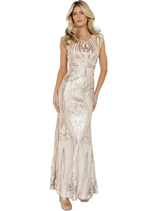RICA RICA Alessia Sequin Gown - Champagne