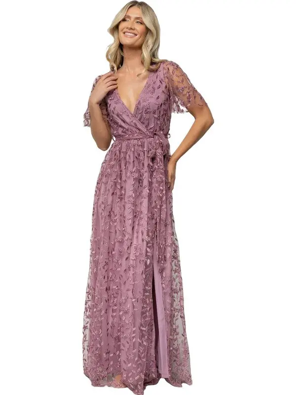 XH TEXTILES Marseille Embossed Maxi Dress - Lavender