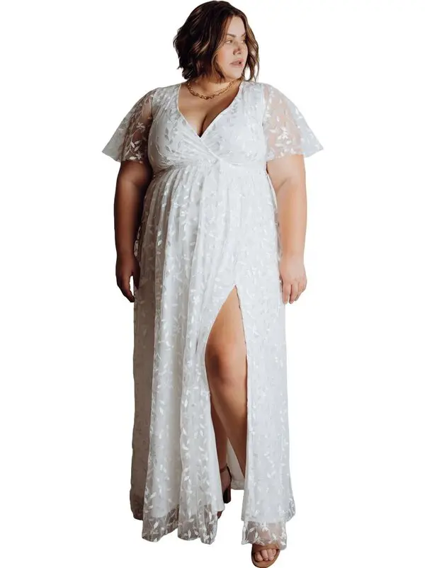 XH TEXTILES Marseille Embossed Maxi Dress - White
