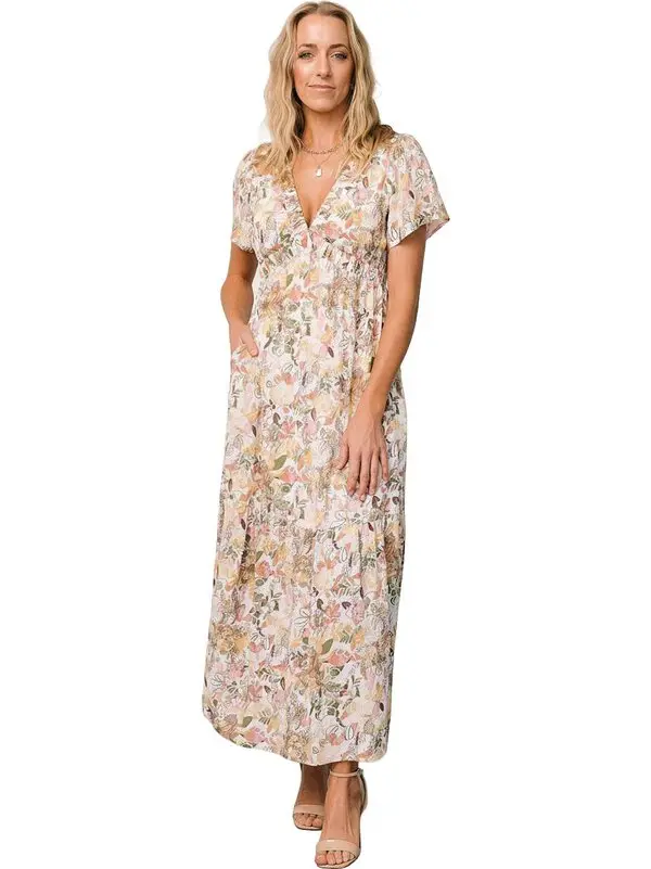 GILLI Cassie Short Sleeve Dress - Multi Floral