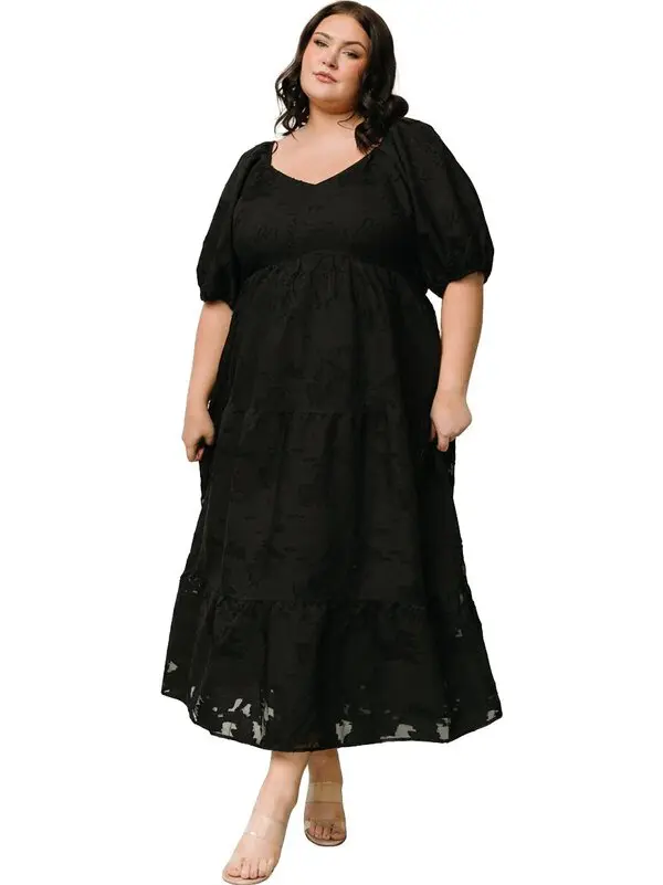 POLAGRAM Hayward Tiered Maxi Dress - Black