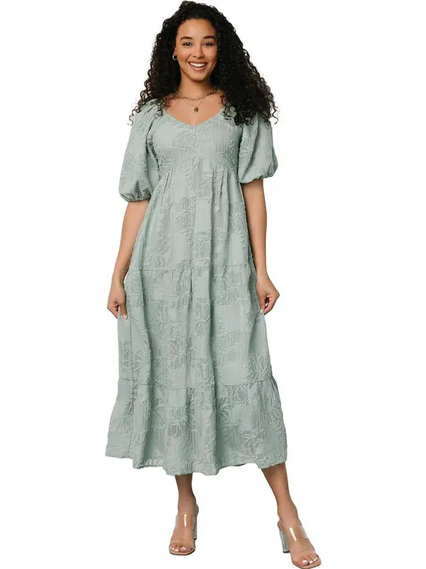 POLAGRAM Hayward Tiered Maxi Dress - Sage