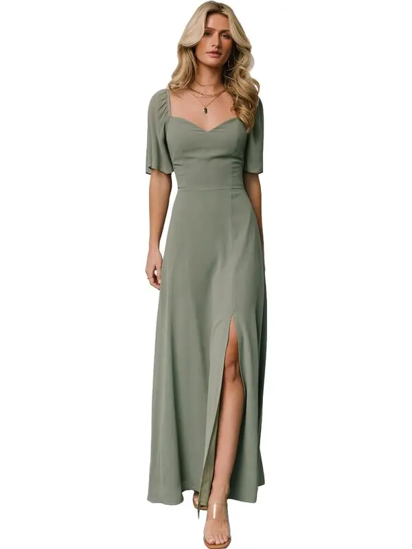 XH TEXTILES Sierra Sweetheart Maxi Dress - Eucalyptus