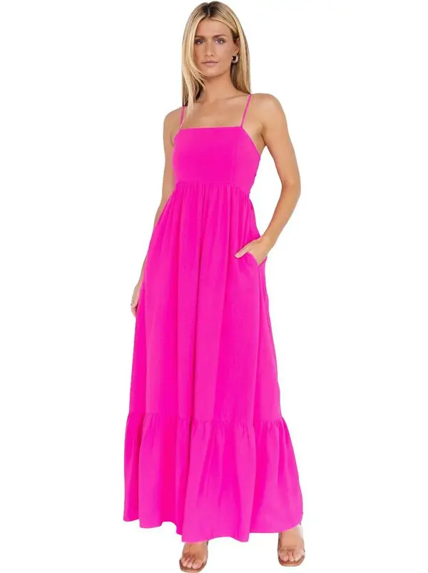 SUGAR LIPS Regan Tank Maxi Dress - Fuchsia