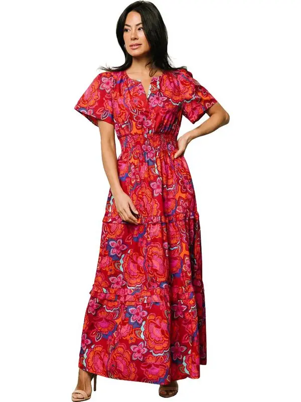 SUGAR LIPS Palmer Tiered Maxi Dress - Multi Floral