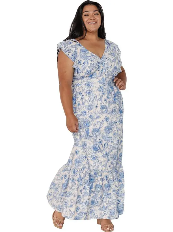 SKIES ARE BLUE Hampton Maxi Dress - Blue Print