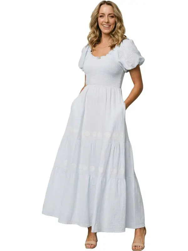 POLAGRAM Carrington Maxi Dress - Light Blue