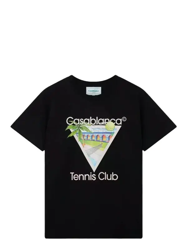 Casablanca Tennis Club Graphic-print T-shirt - Black