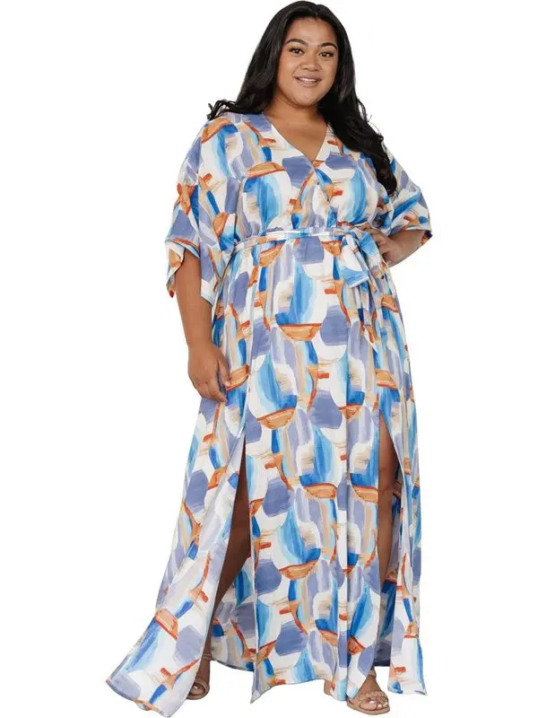 AAKAA Morgan Maxi Dress - Blue Print
