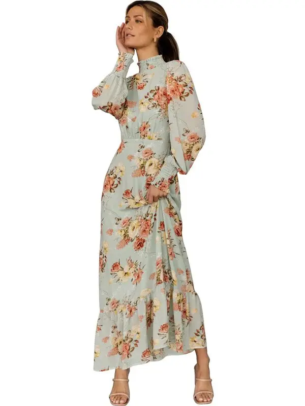 XH TEXTILES Luciana Maxi Dress - Sage Multi