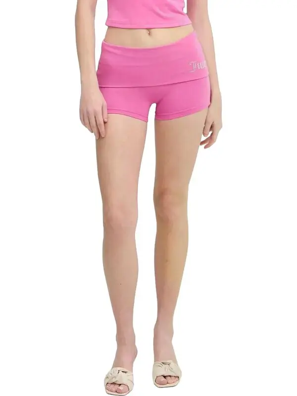 Juicy Couture Rhinestone-logo Mini Shorts - Pink