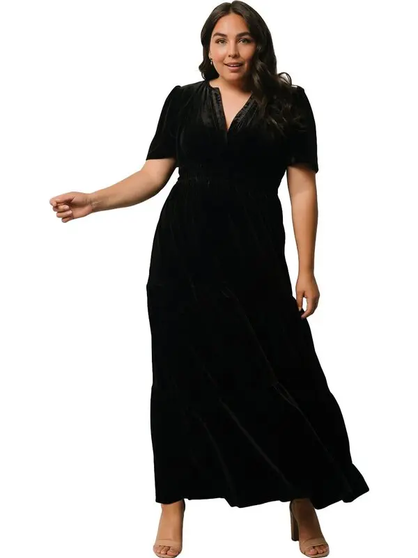 RICA RICA Artemis Velvet Maxi Dress - Black
