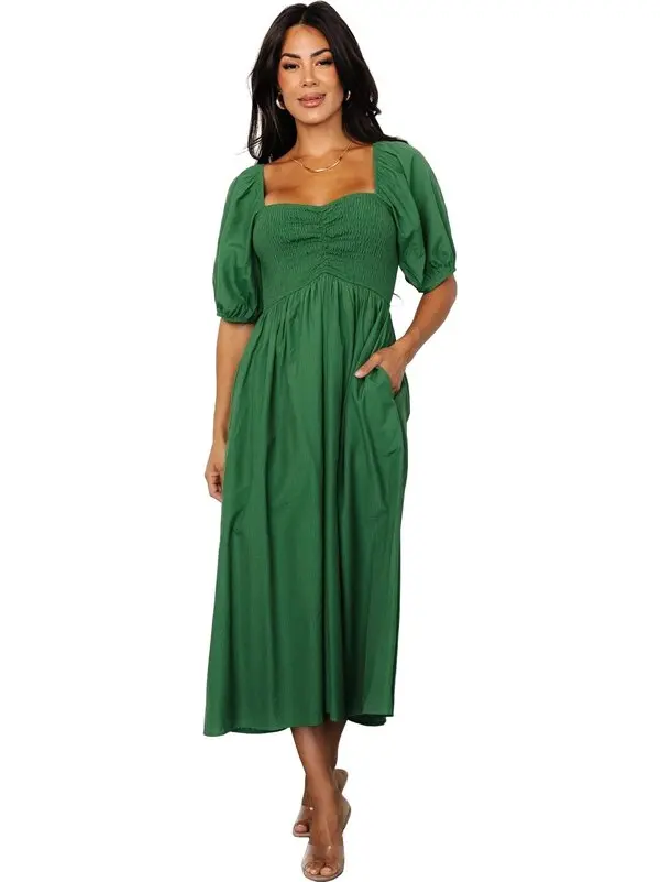 POLAGRAM Stefania Midi Dress - Green