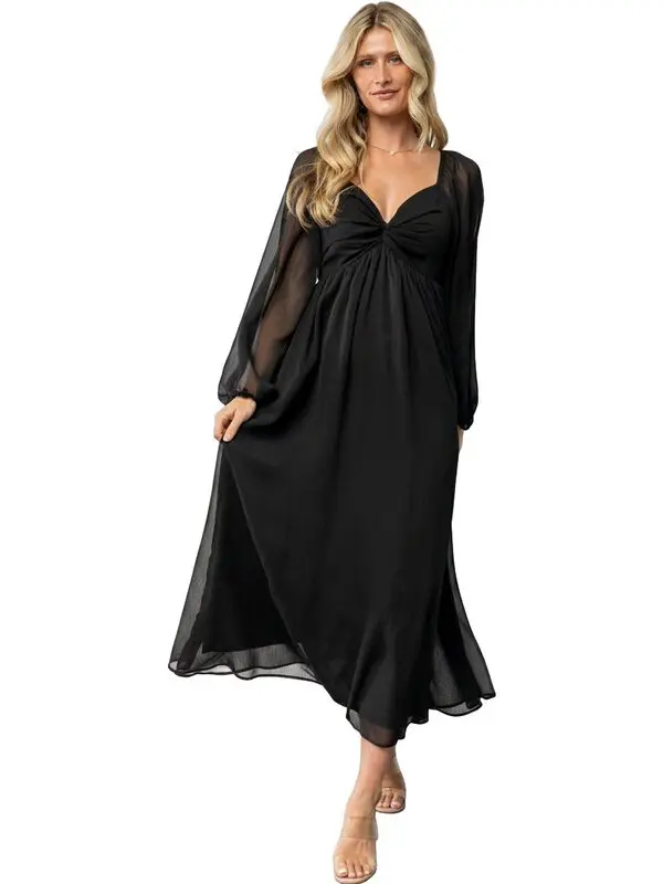 IN FEBRUARY Dione Midi Dress - Black