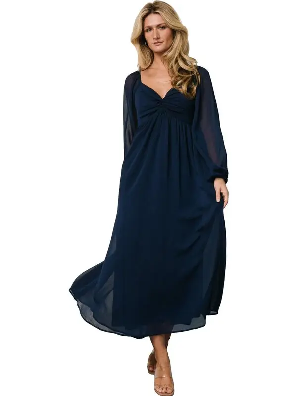 IN FEBRUARY Dione Midi Dress - Navy
