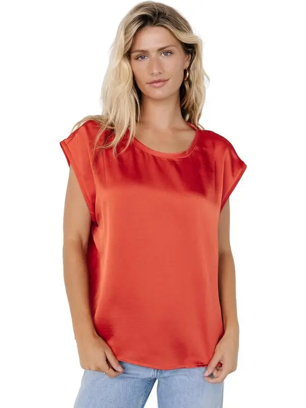 BESTSELLER Adina Satin-effect Top - Rust