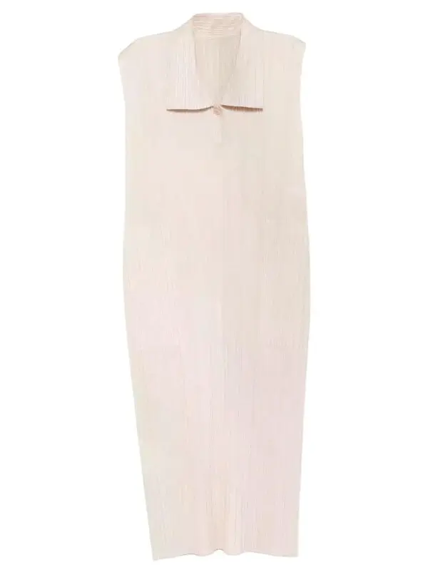 Issey Miyake Pleated Midi Dress - Neutrals