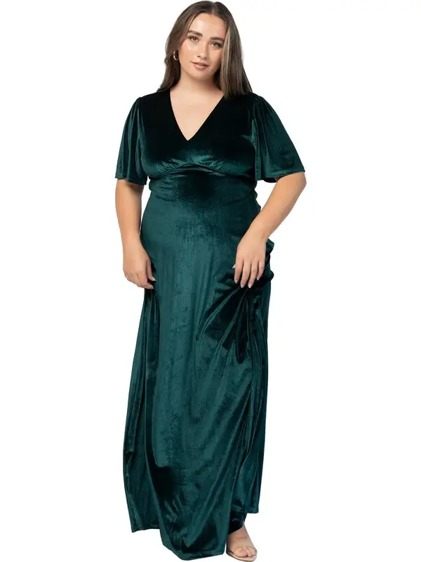 XH TEXTILES Vivian Velvet Maxi Dress - Emerald