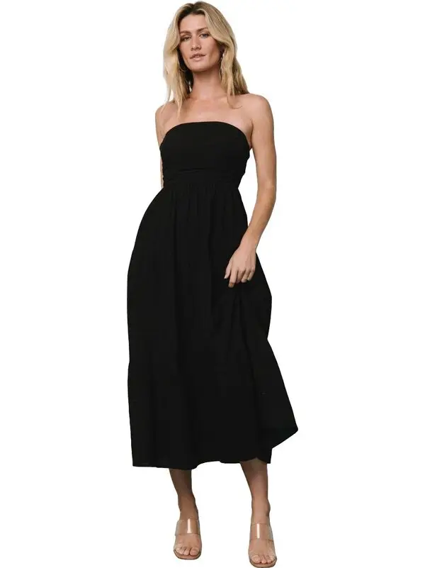 POLAGRAM Delray Strapless Dress - Black