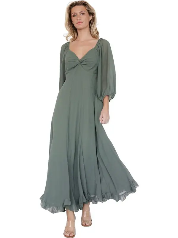XH TEXTILES Estefania Maxi Dress - Dark Sage