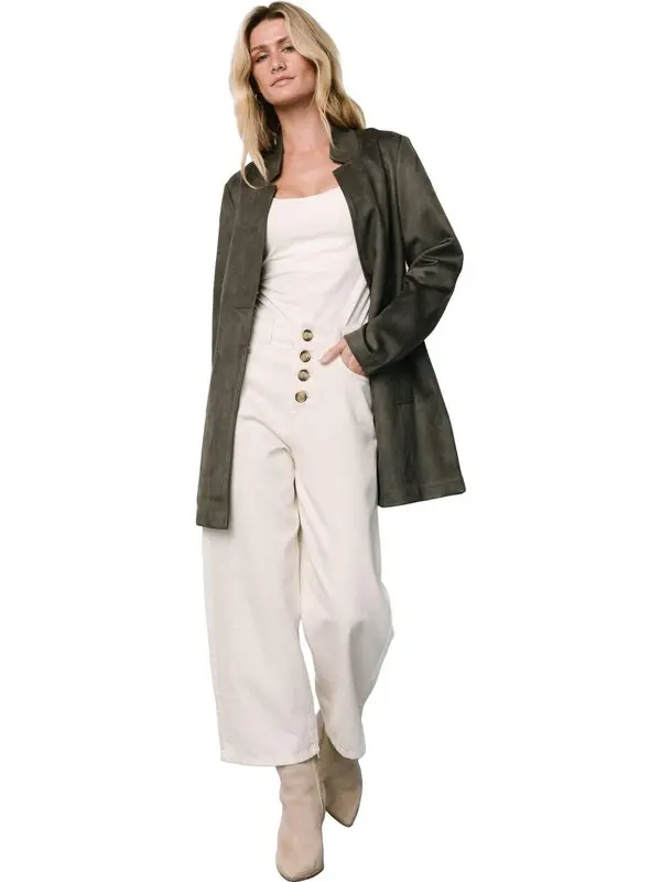 BESTSELLER Queenie Faux Suede Jacket - Charcoal