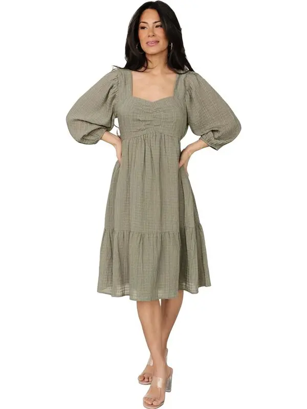 POLAGRAM Vaeda Midi Dress - Olive