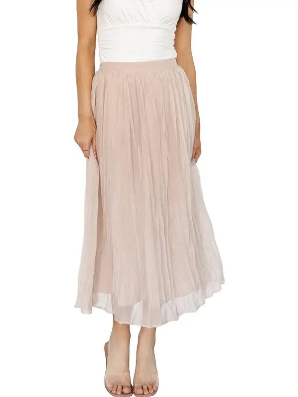 IN FEBRUARY Cyra Midi Skirt - Natural