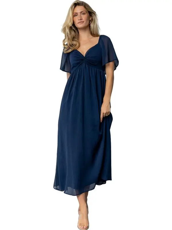 IN FEBRUARY Nora Midi Dress - Navy