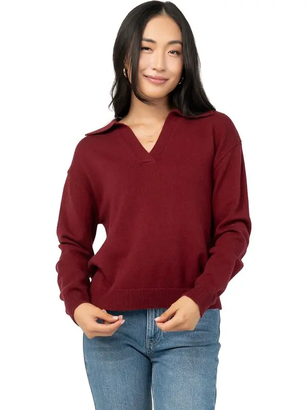 ANDREE BY UNIT Bodhi Lightweight Knit Sweater - Wine