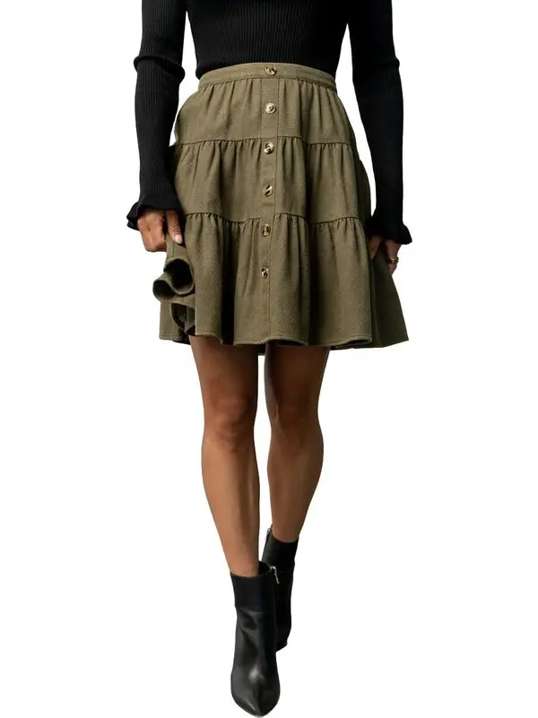 IN FEBRUARY Ebba Short Skirt - Olive