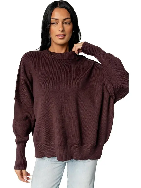 IN LOOM Jeremiah Knit Sweater - Dark Plum