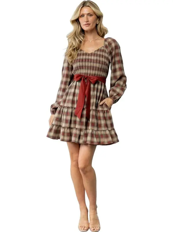 IN FEBRUARY Stina Short Dress - Plaid Multi