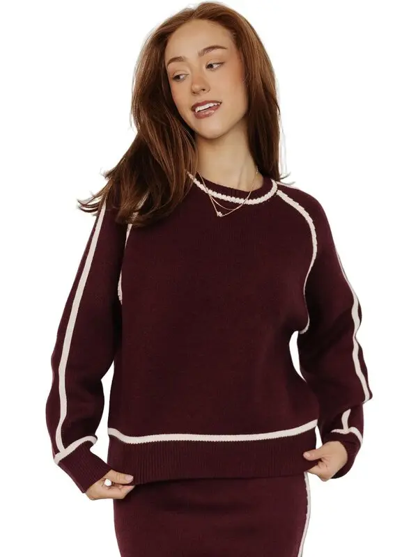 IN FEBRUARY Ava Knit Sweater - Wine
