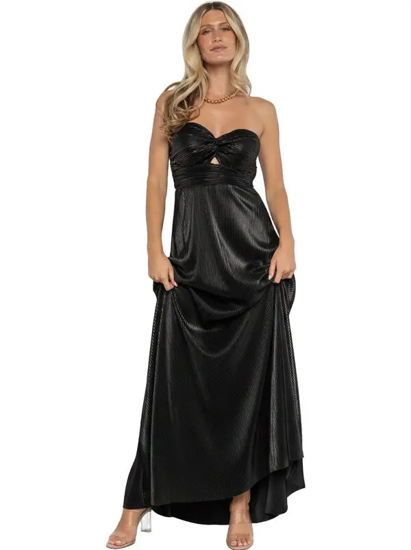 PRIMEDAYS Seraphine Pleated Strapless Gown - Black