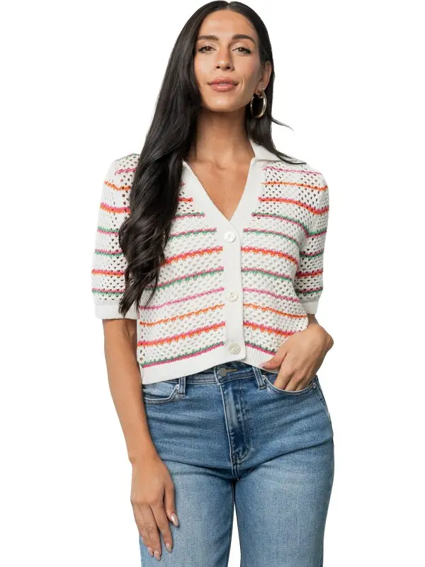 BUSE Viento Button Up Cardigan - Multi Stripe