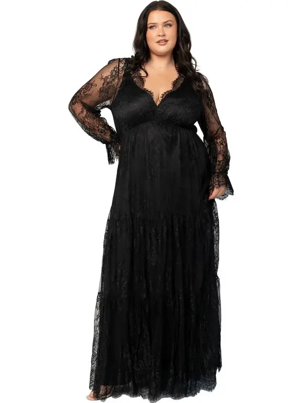 XH TEXTILES Gloria Lace Maxi Dress - Black