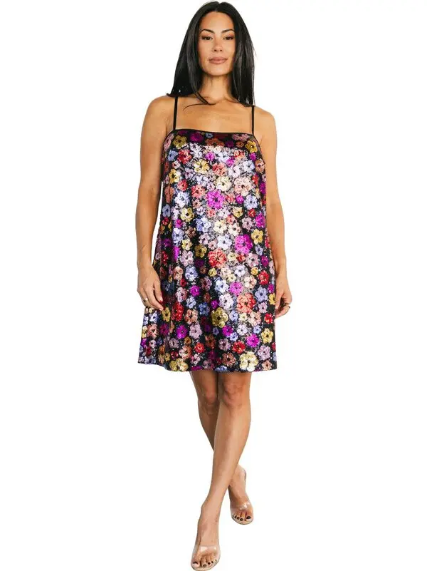 IN LOOM Malia Sequin Mini Dress - Black Multi