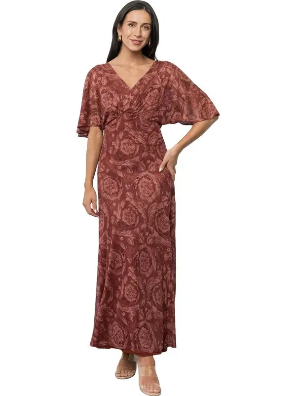XH TEXTILES Sevilla Mesh Maxi Dress - Marsala
