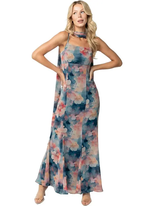 XH TEXTILES Province Maxi Dress - Blue Multi