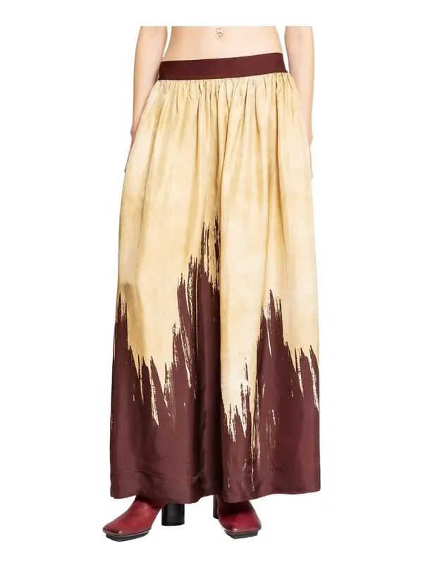 UMA WANG Printed Maxi Skirt - Nude