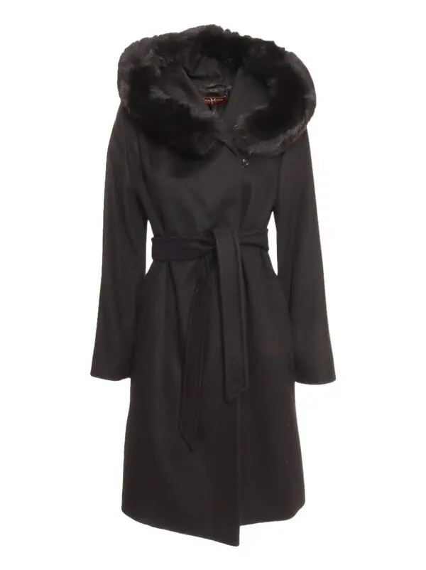 Max Mara Strap-up Hooded Coat - Black