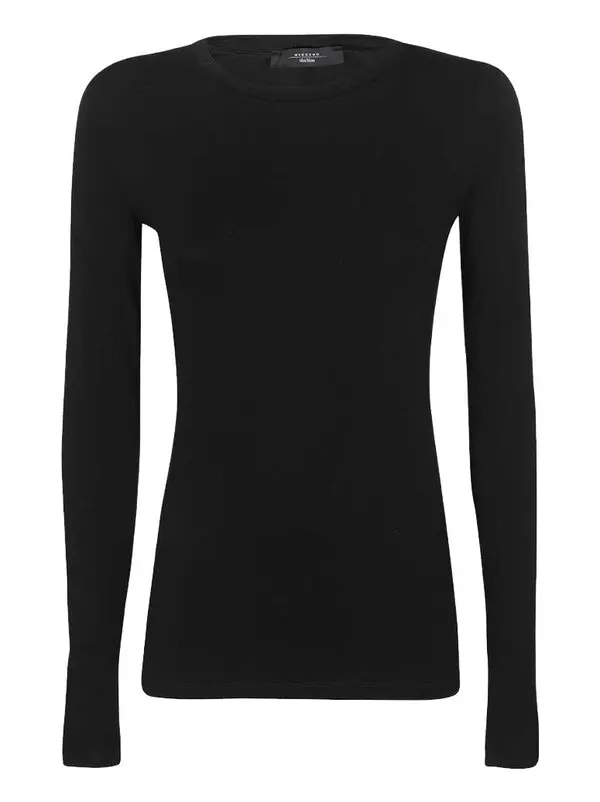 Max Mara Logo Long-sleeved T-shirt - Black