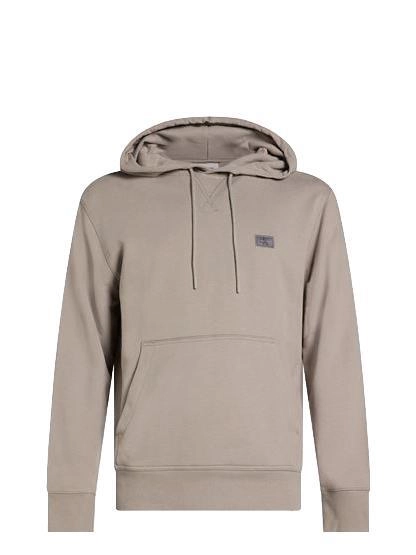 Calvin Klein Taupe Cotton French Terry Hoodie - Grey