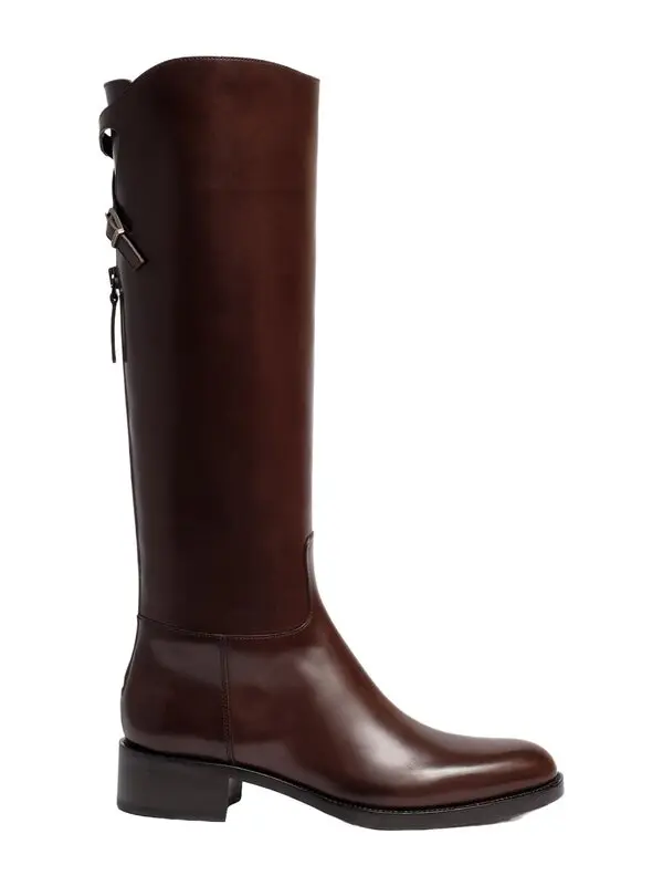 Sartore Round Toe Tall Boots - Brown