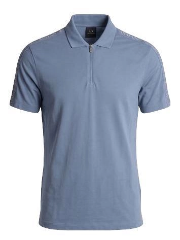 Armani Exchange Polo Shirt Pastel Size Polyamide, Polyester, Elastane - Blue