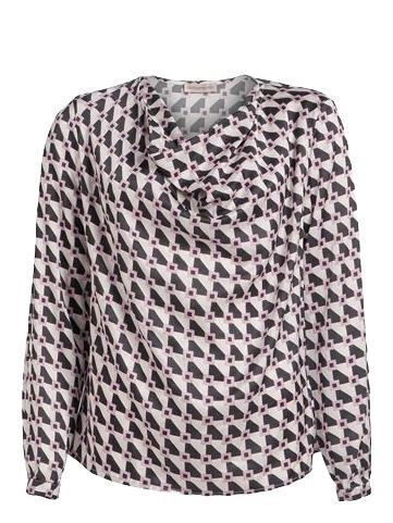 CAMICETTASNOB Geometric Print Viscose Silk Blend Top - Purple
