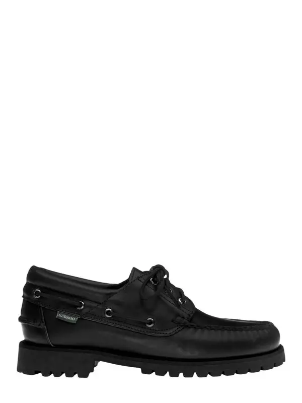 SEBAGO Round Toe Loafers With Lace-up Front - Black